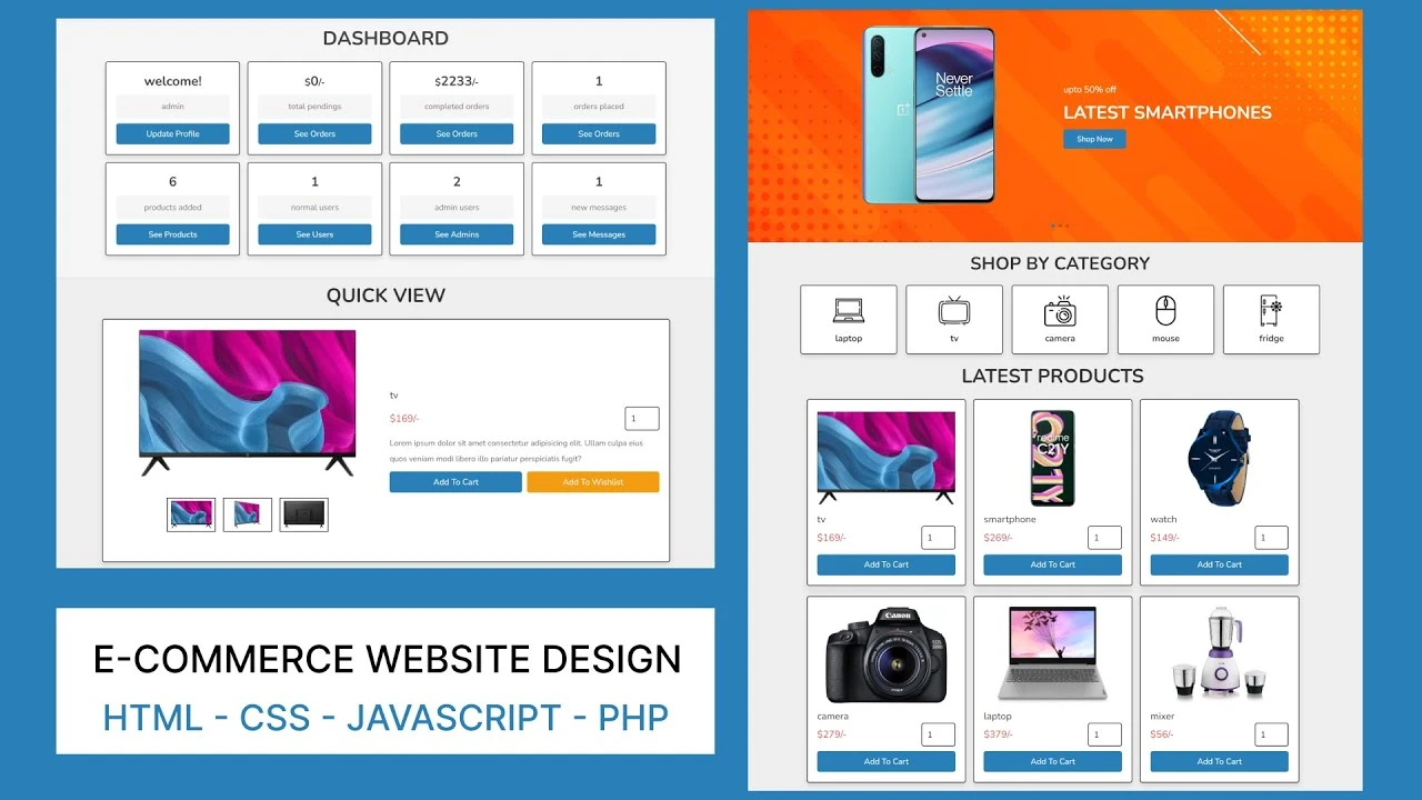 Complete Responsive E-Commerce Website Source Code Using HTML - CSS ...